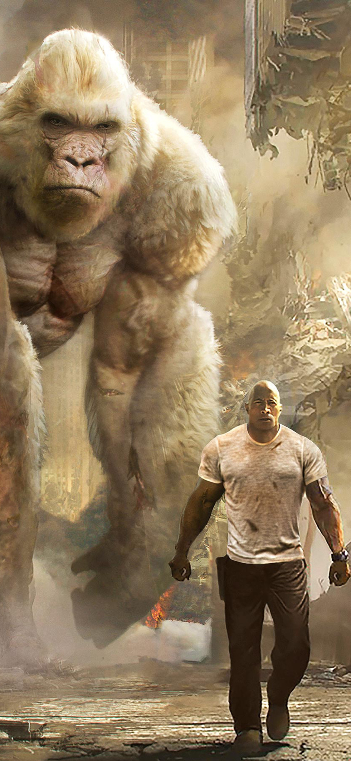 1125x2436 Rampage Dwayne Johnson With George The Giant Gorilla Iphone ...