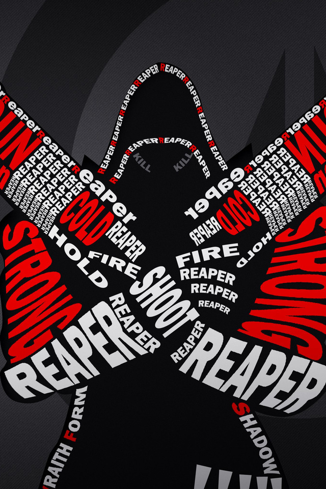 640x960 Reaper Typography Overwatch iPhone 4, iPhone 4S ,HD 4k ...