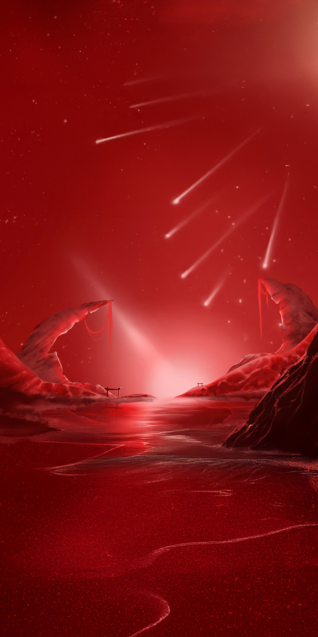 1080x2160 Red Eclipse The Falling Stars Realm One Plus 5T,Honor 7x ...