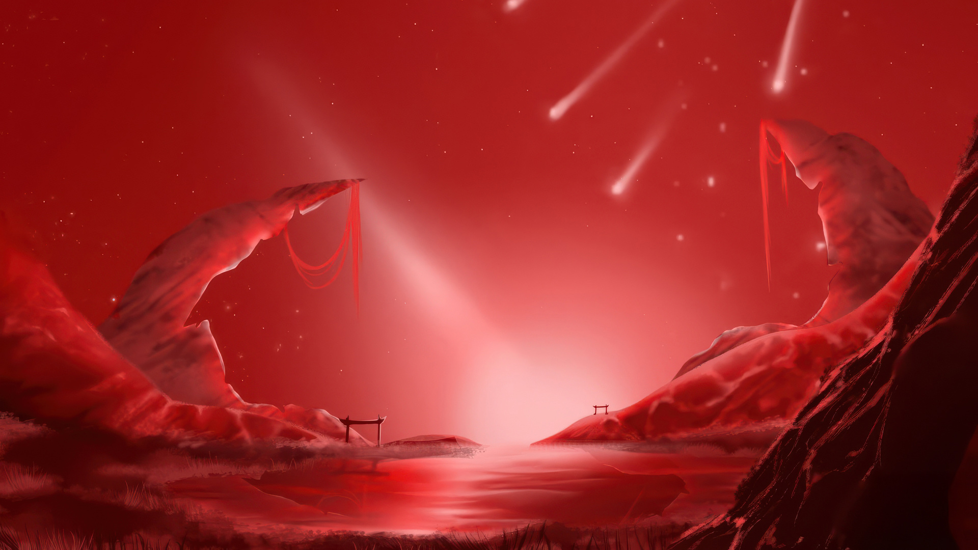 1920x1080 Red Eclipse The Falling Stars Realm Laptop Full HD 1080P ,HD ...