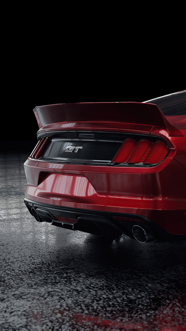 640x1136 Red Ford Mustang Rear iPhone 5,5c,5S,SE ,Ipod Touch ,HD 4k ...
