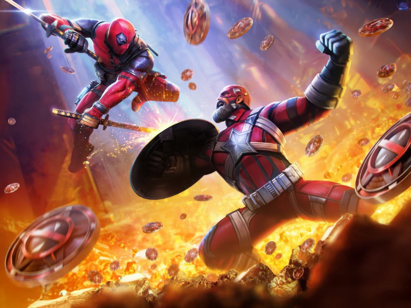 1400x1050 Red Guardian Vs Deadpool In Marvel Contest Of Champions ...