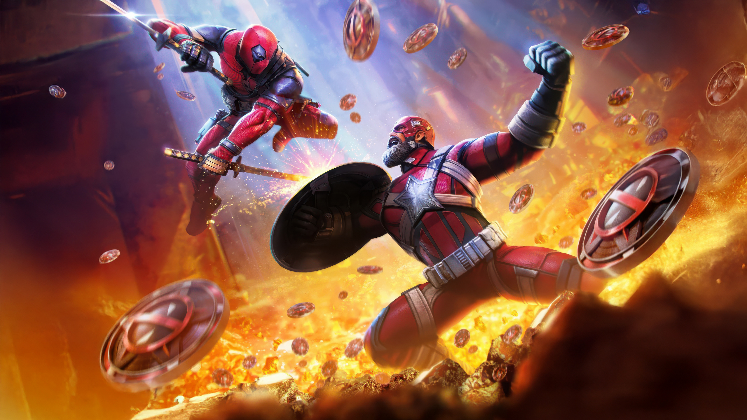 2560x1440 Red Guardian Vs Deadpool In Marvel Contest Of Champions 1440P ...