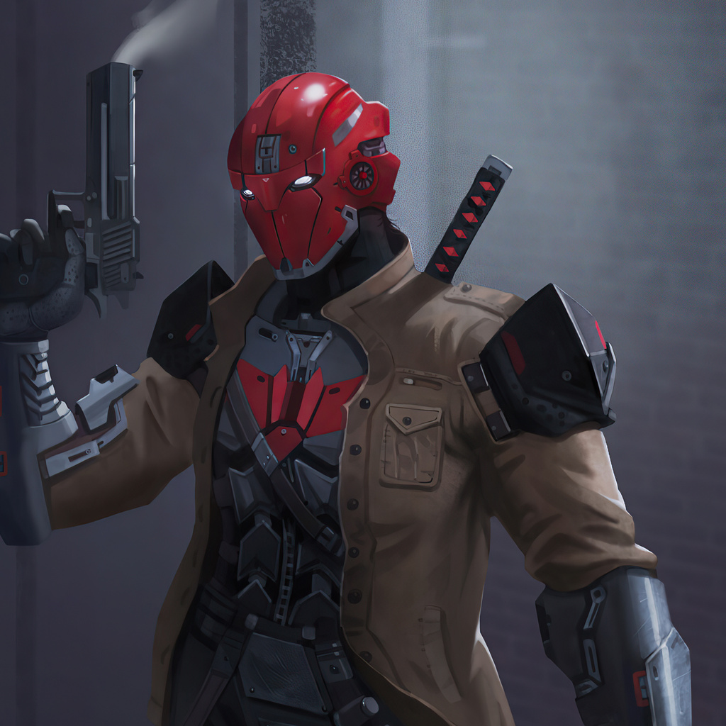 1024x1024 Red Hood Gun Up 4k 1024x1024 Resolution HD 4k Wallpapers ...