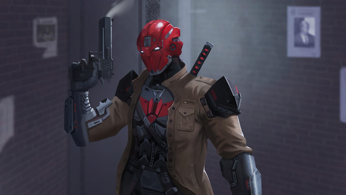 1360x768 Red Hood Gun Up 4k Laptop HD ,HD 4k Wallpapers,Images ...