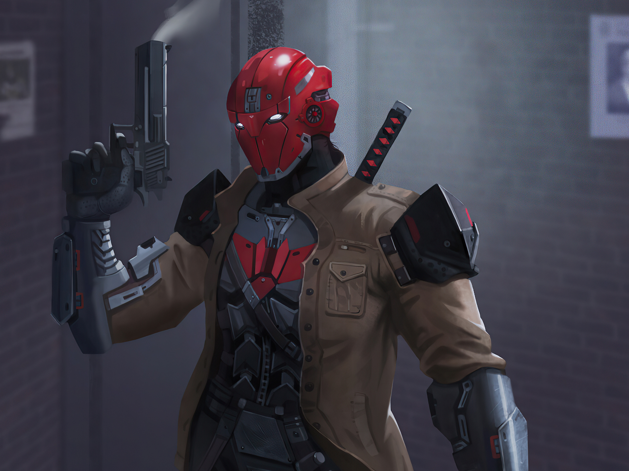 2048x1536 Red Hood Gun Up 4k 2048x1536 Resolution HD 4k Wallpapers ...