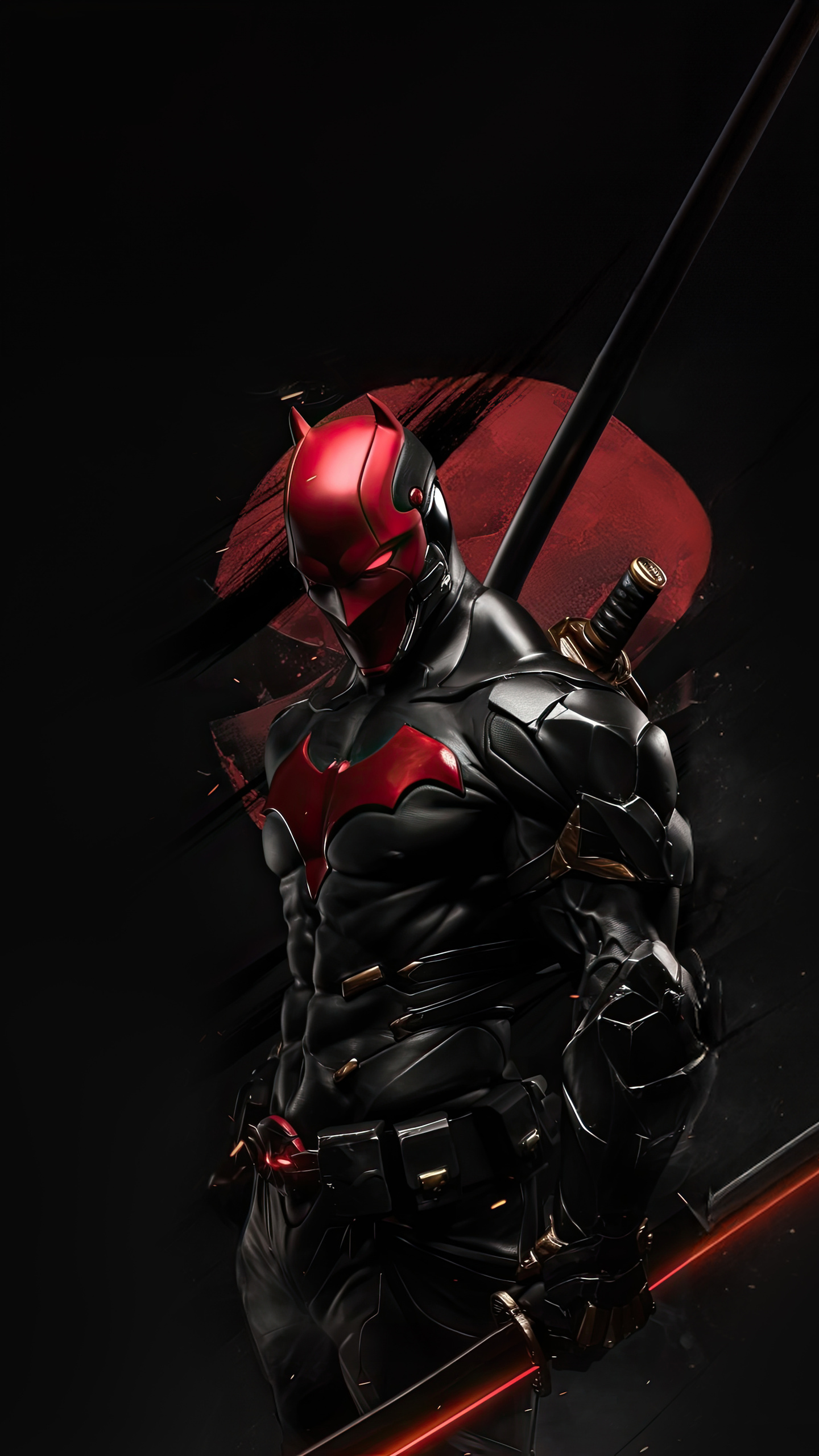 1440x2560 Red Hood Meets Samurai 4k Samsung Galaxy S6,S7 ,Google Pixel ...