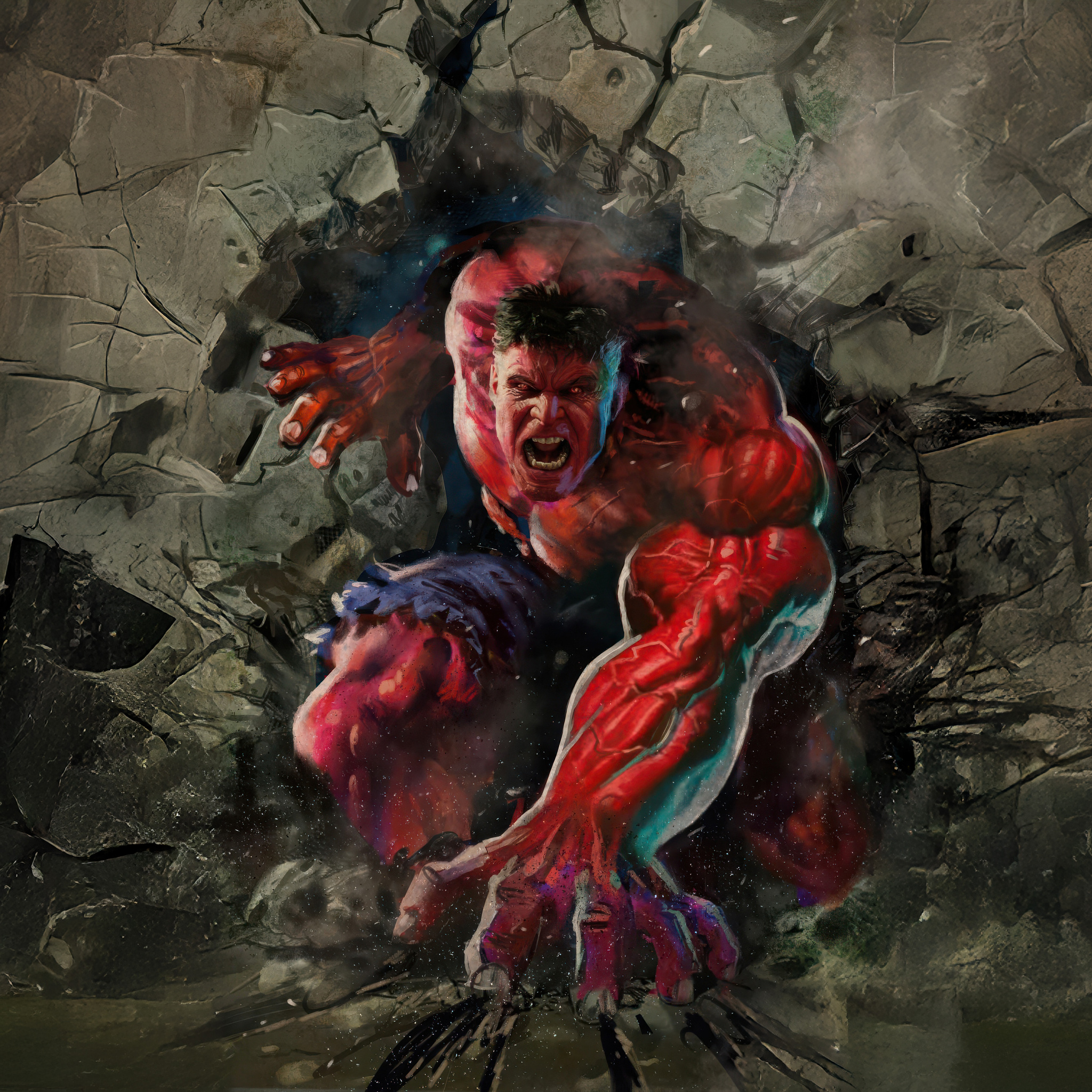 2048x2048 Red Hulk Rampage Ipad Air ,HD 4k Wallpapers,Images ...