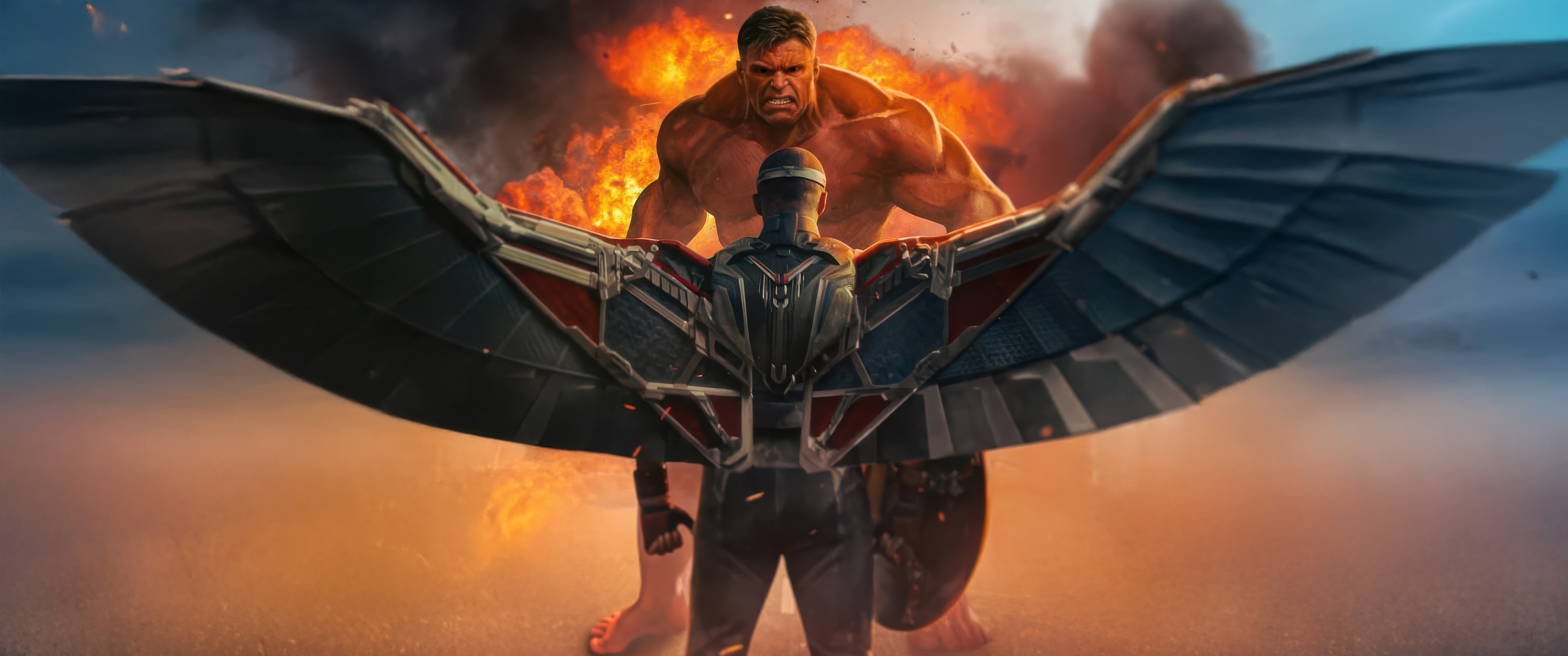 3440x1440 Red Hulk Vs Captain America Clash Of Powerhouse UltraWide ...