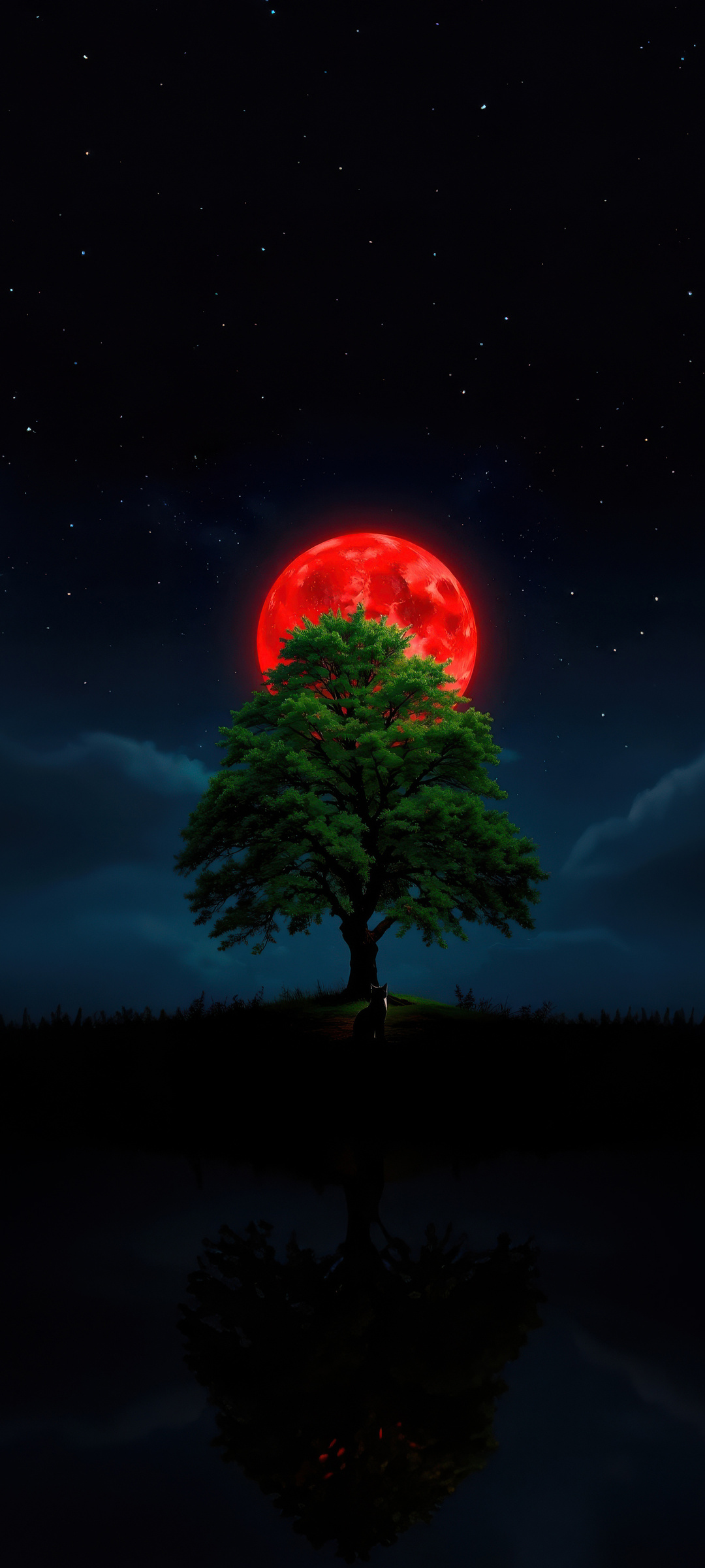 1080x2400 Red Moon Tree Google Pixel 7 ,HD 4k Wallpapers,Images ...