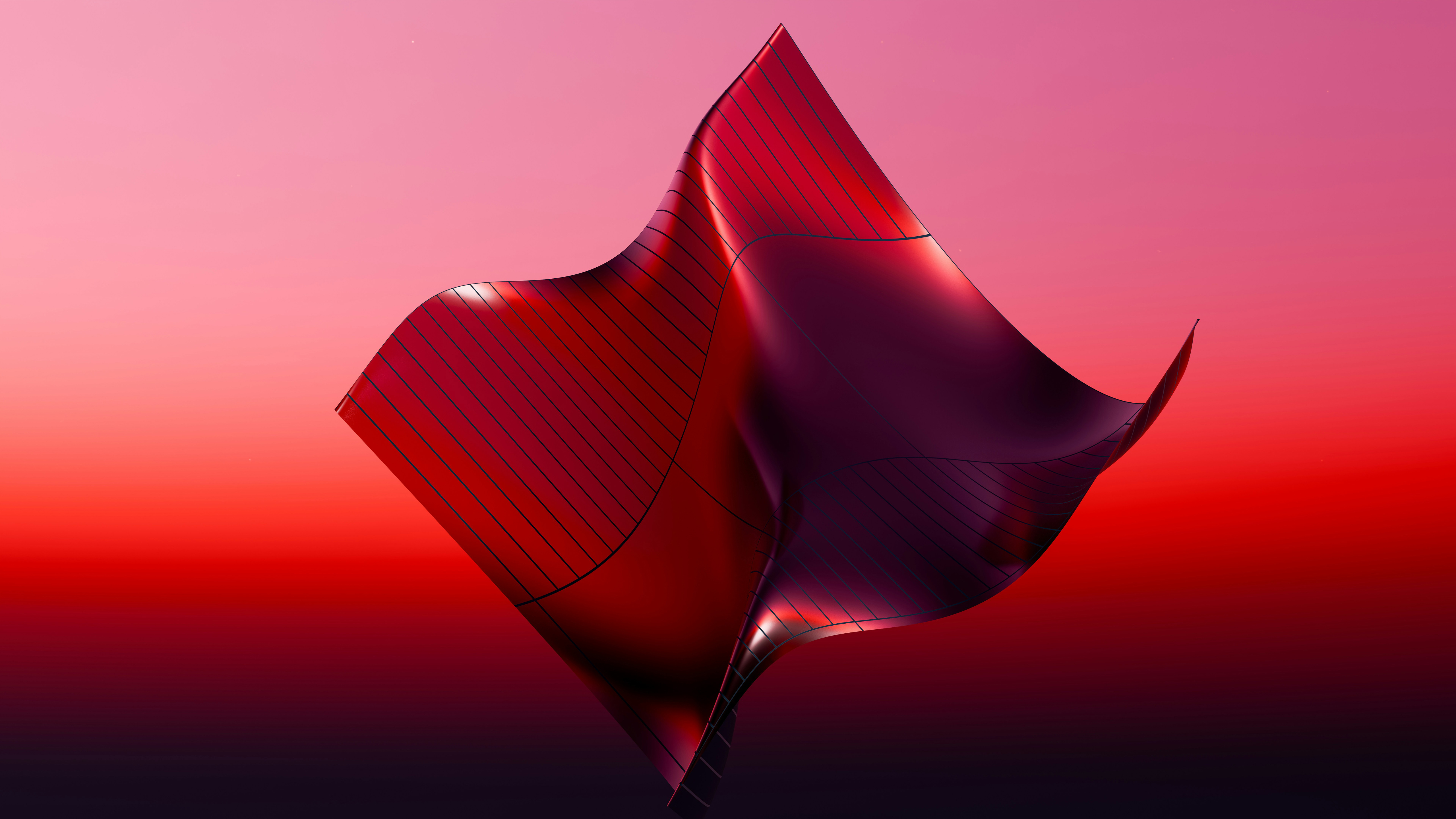 5120x2880 Red Pink Wavy Abstract 5K ,HD 4k Wallpapers,Images ...