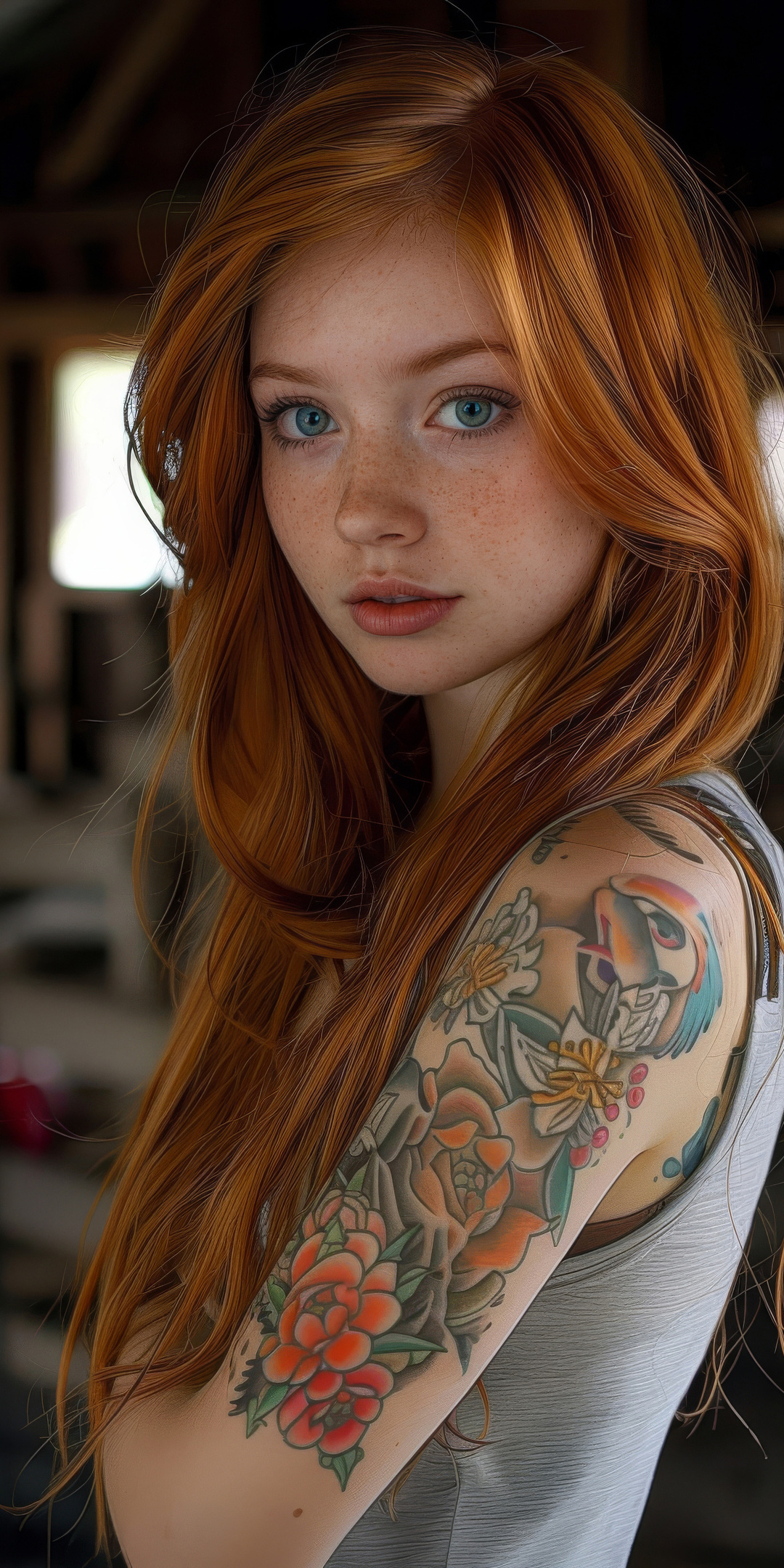 1080x2160 Redheaad Tatto Ai Girl One Plus 5T,Honor 7x,Honor view 10,Lg ...