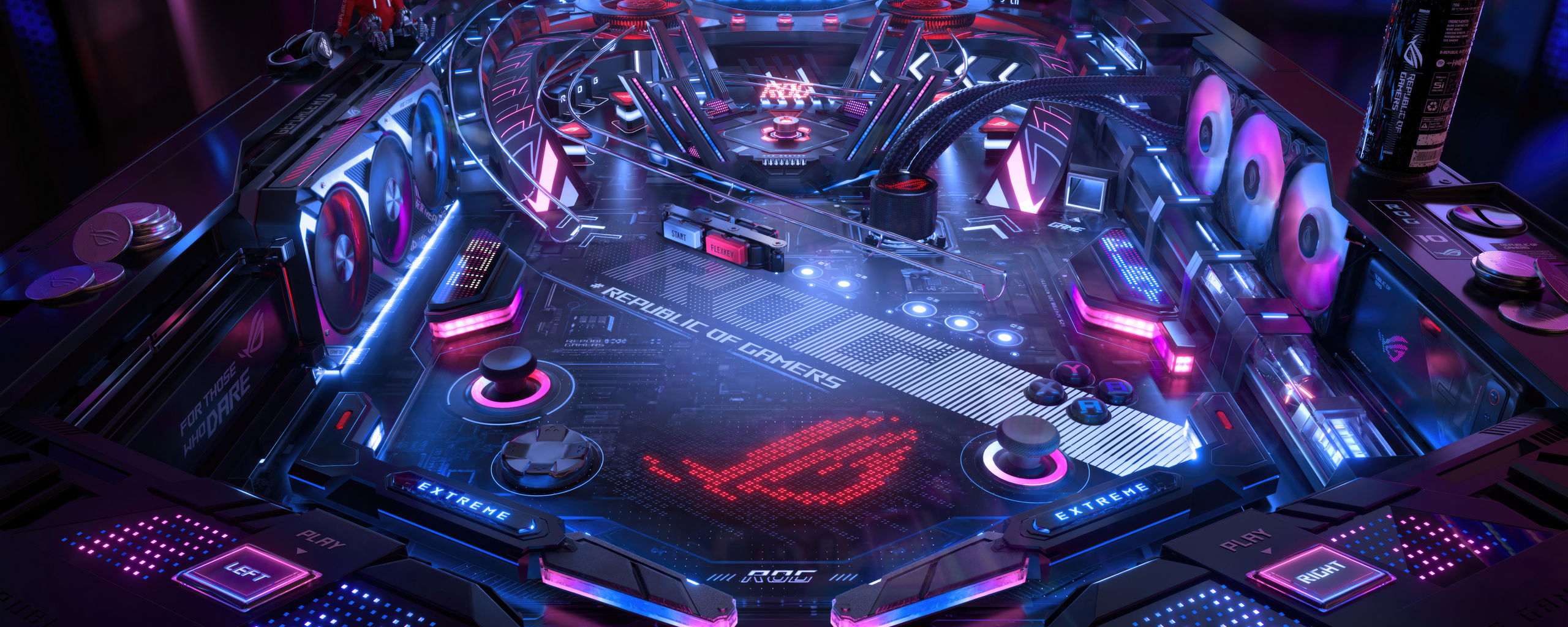 2560x1024 Republic Of Gamers Pinball Wallpaper,2560x1024 Resolution HD ...