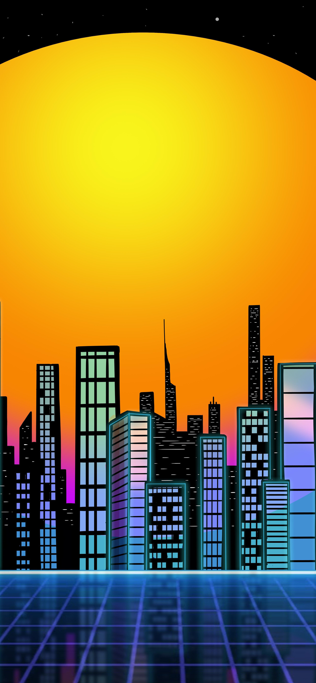 1242x2688 Retro City Sunset Iphone XS MAX HD 4k Wallpapers, Images ...