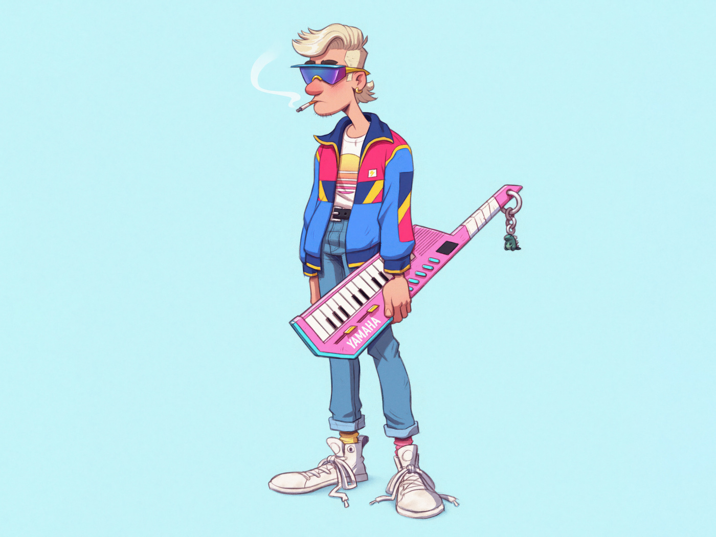 1400x1050 Retro Guy With Yamaha Keytar Wallpaper,1400x1050 Resolution ...