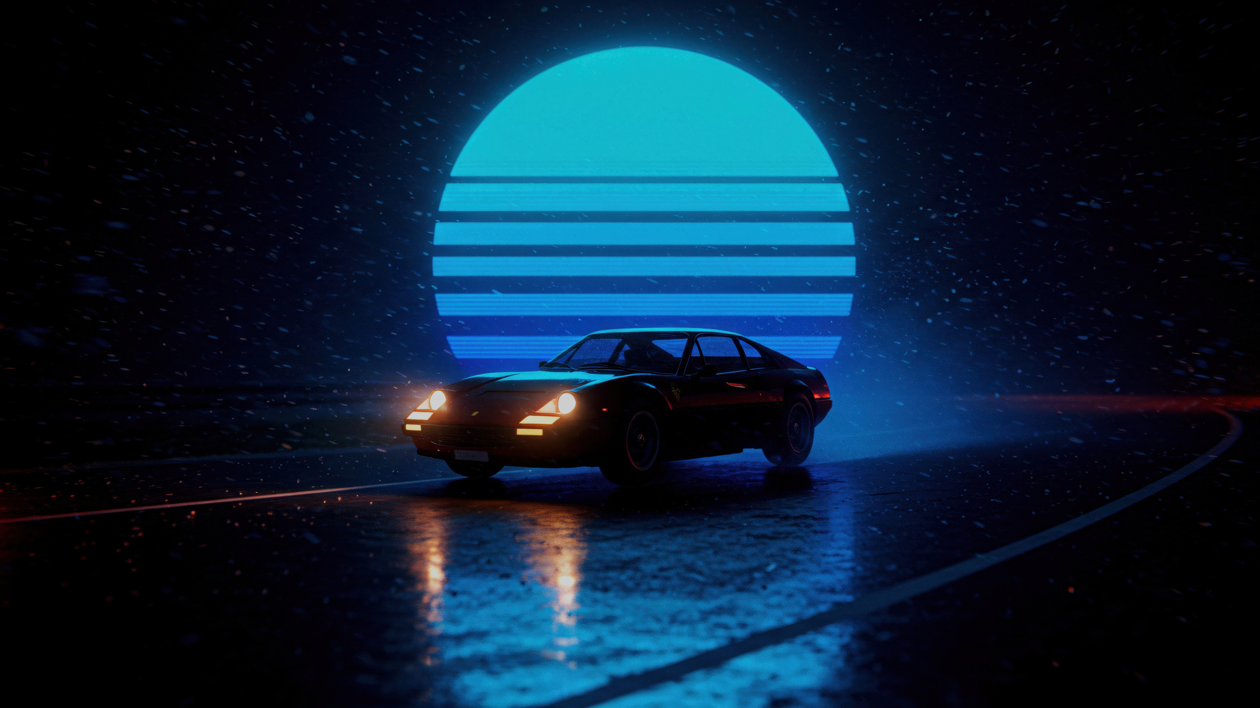 2560x1440 Retro Ride Night Drive Synthwave 1440P Resolution ,HD 4k ...