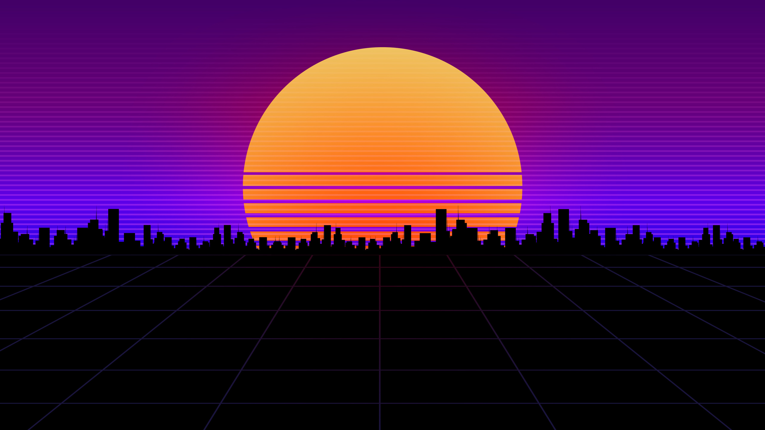 2560x1440 Retrowave Big City 4k 1440P Resolution ,HD 4k Wallpapers ...