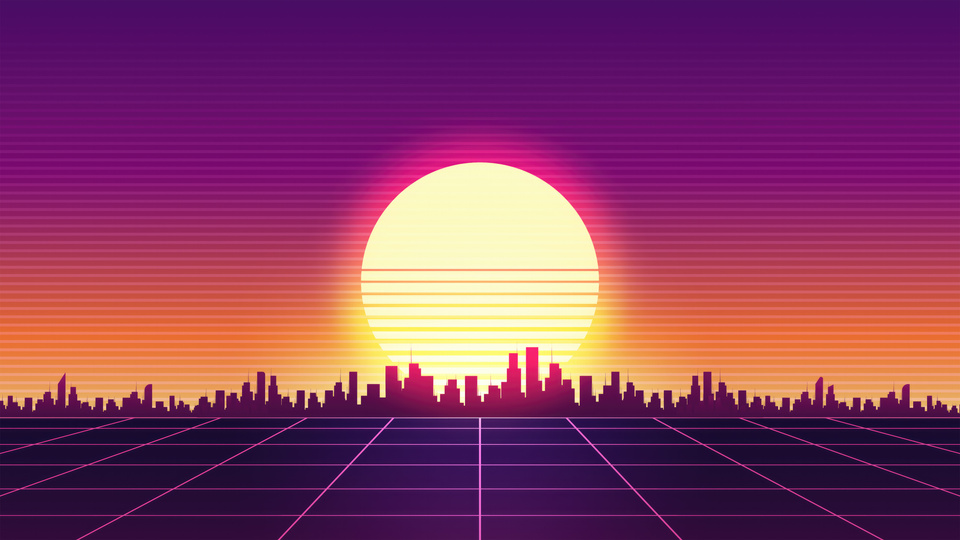 960x540 Retrowave City Sunset Minimal 4k 960x540 Resolution HD 4k ...