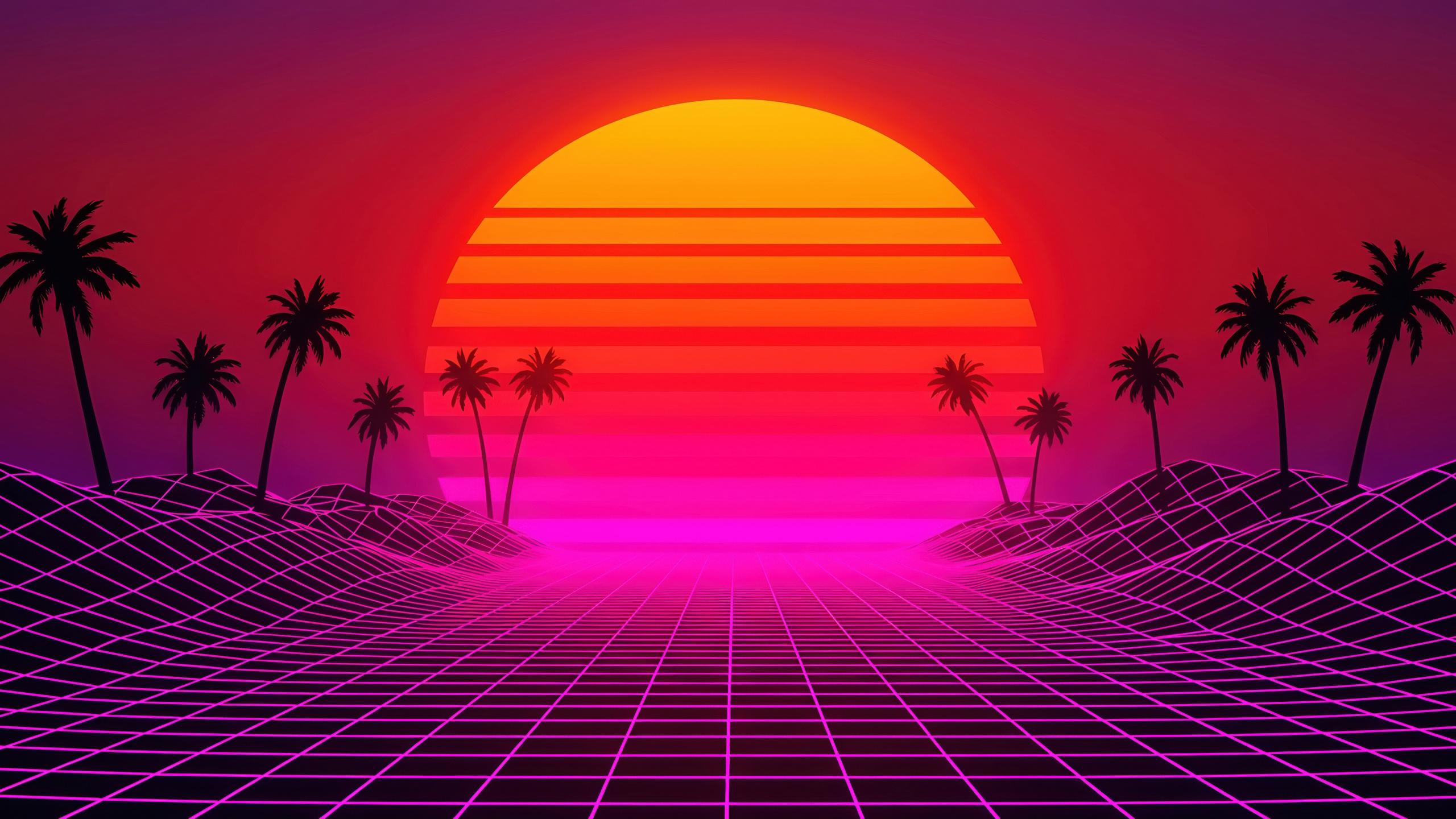 2560x1440 Retrowave Vibes Grid 5k 1440P Resolution ,HD 4k Wallpapers ...