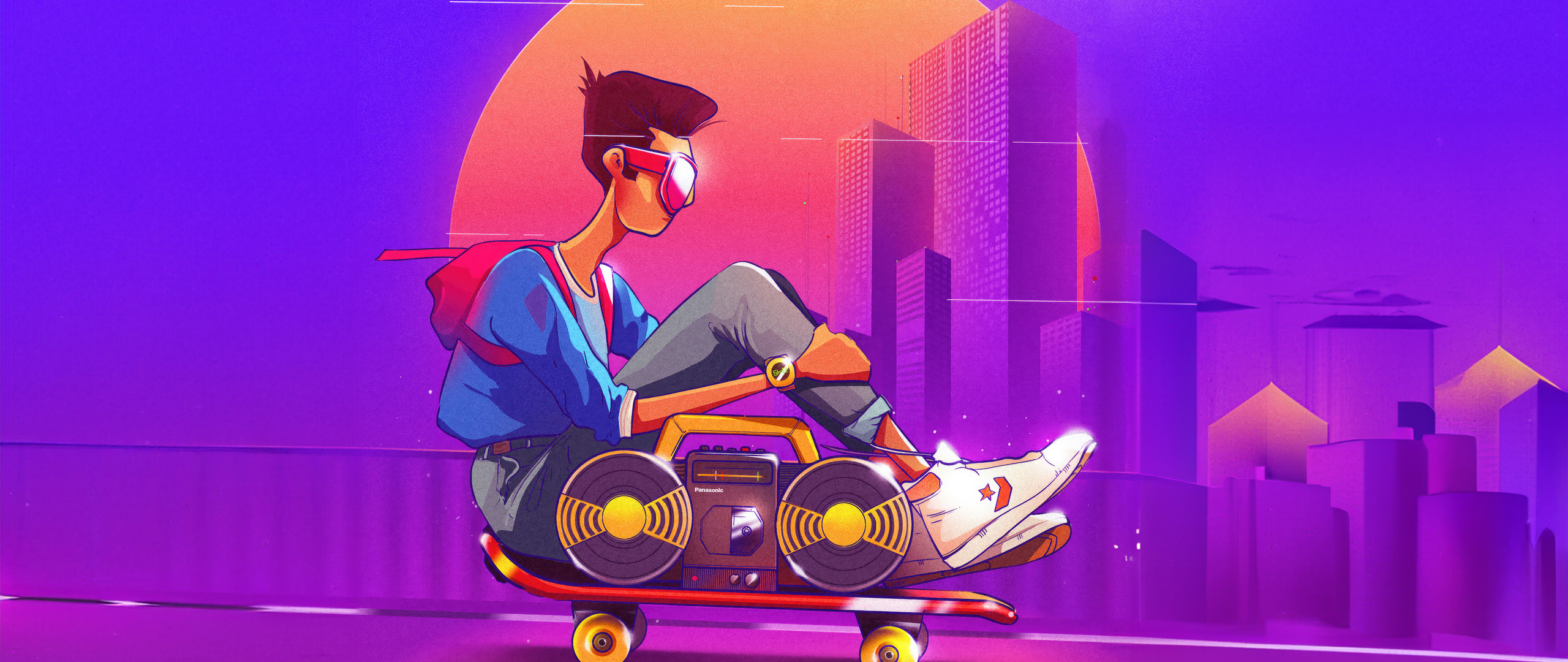 2560x1080 Rhythms Of The Ride Skating With A Soundtrack Wallpaper ...