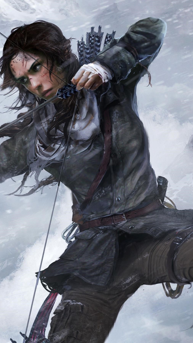 640x1136 Rise Of The Tomb Raidel Artwork iPhone 5,5c,5S,SE ,Ipod Touch ...