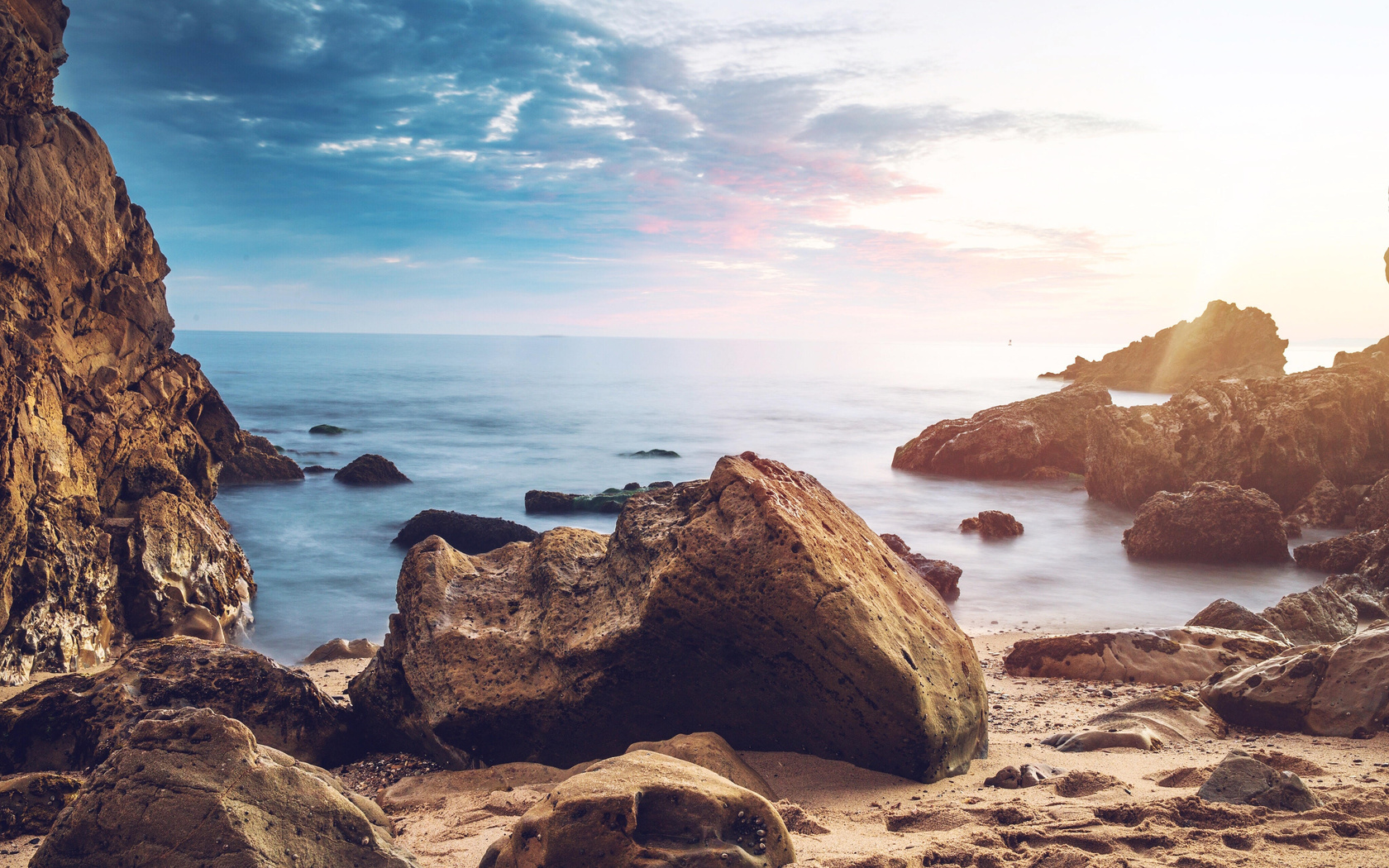 1680x1050 Rocks Beach Sunrise 4k Wallpaper,1680x1050 Resolution HD 4k ...