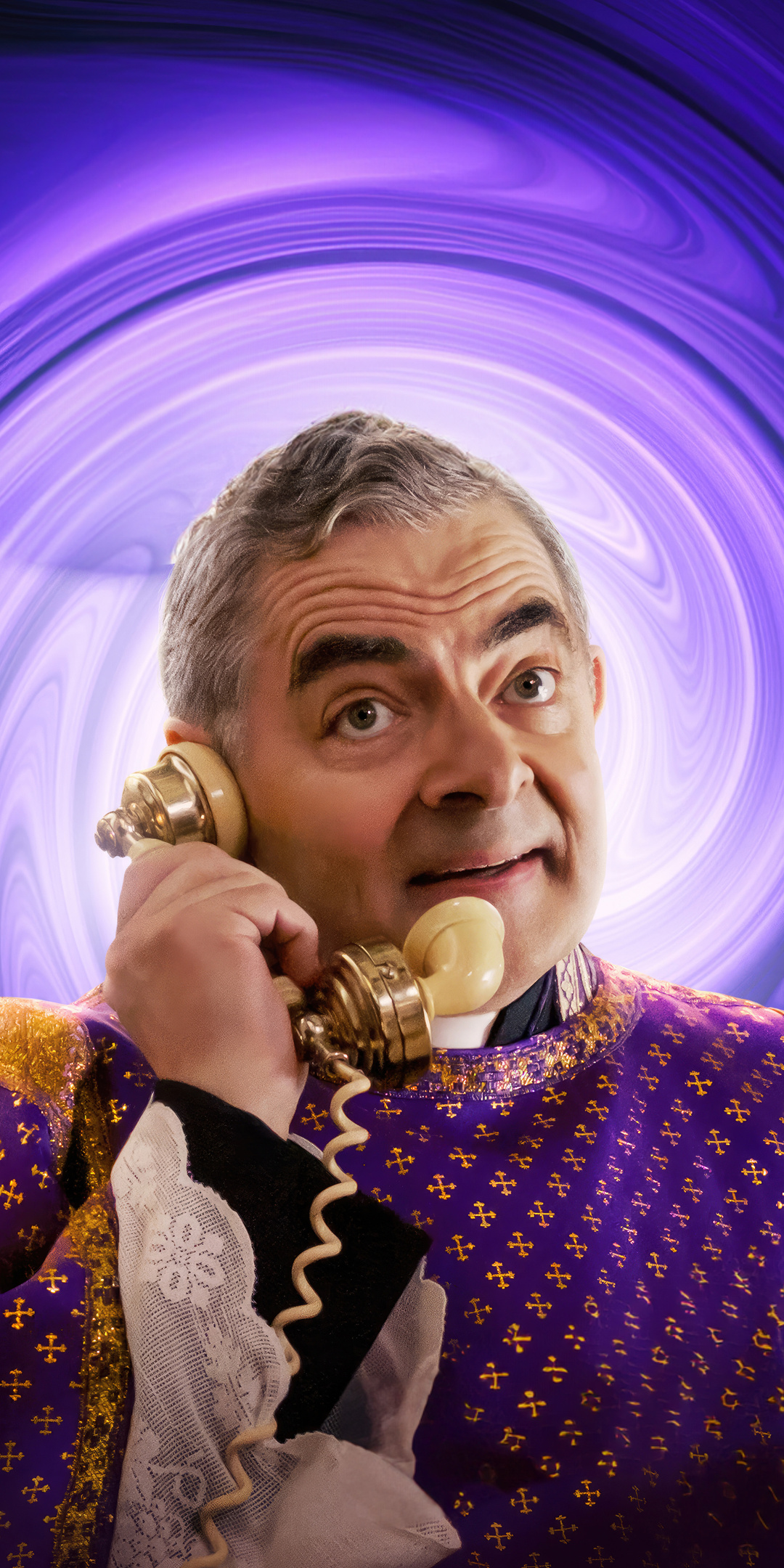 1080x2160 Rowan Atkinson Is Priest In Wonka Movie One Plus 5T,Honor 7x ...