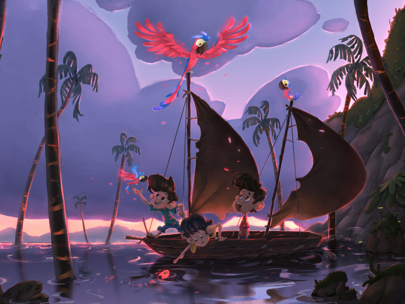 1400x1050 Sailing Through Purple Skies Wallpaper,1400x1050 Resolution ...