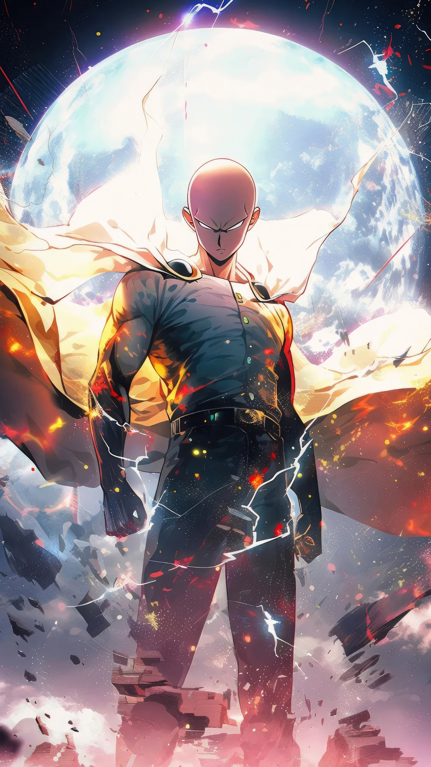 1440x2560 Saitama From Human To God One Punch Man Samsung Galaxy S6,S7 ...