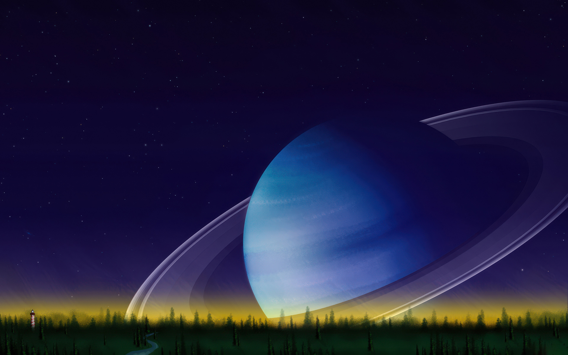 1920x1200 Saturn Planet Rising Above Trees 1080P Resolution ,HD 4k ...