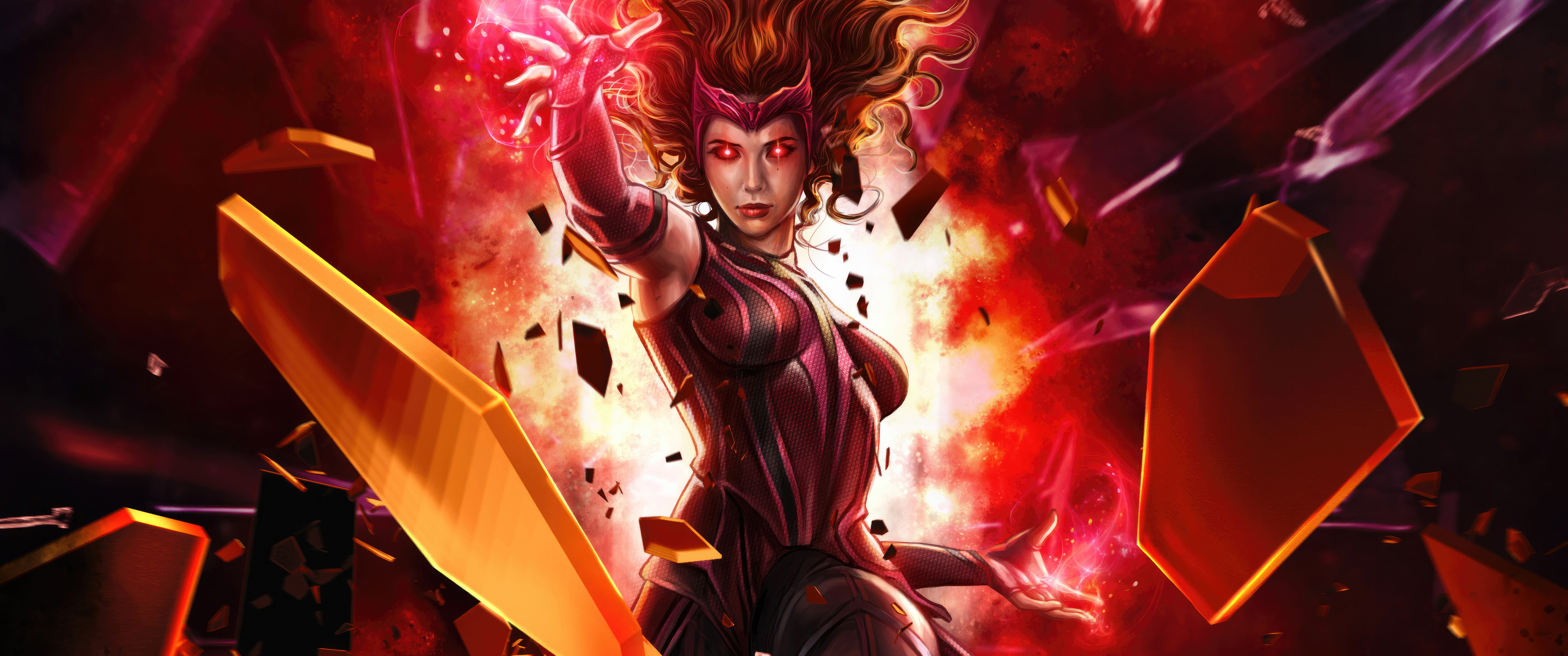 3440x1440 Scarlet Witch Unleashing Chaos Magic UltraWide Quad HD 1440P ...