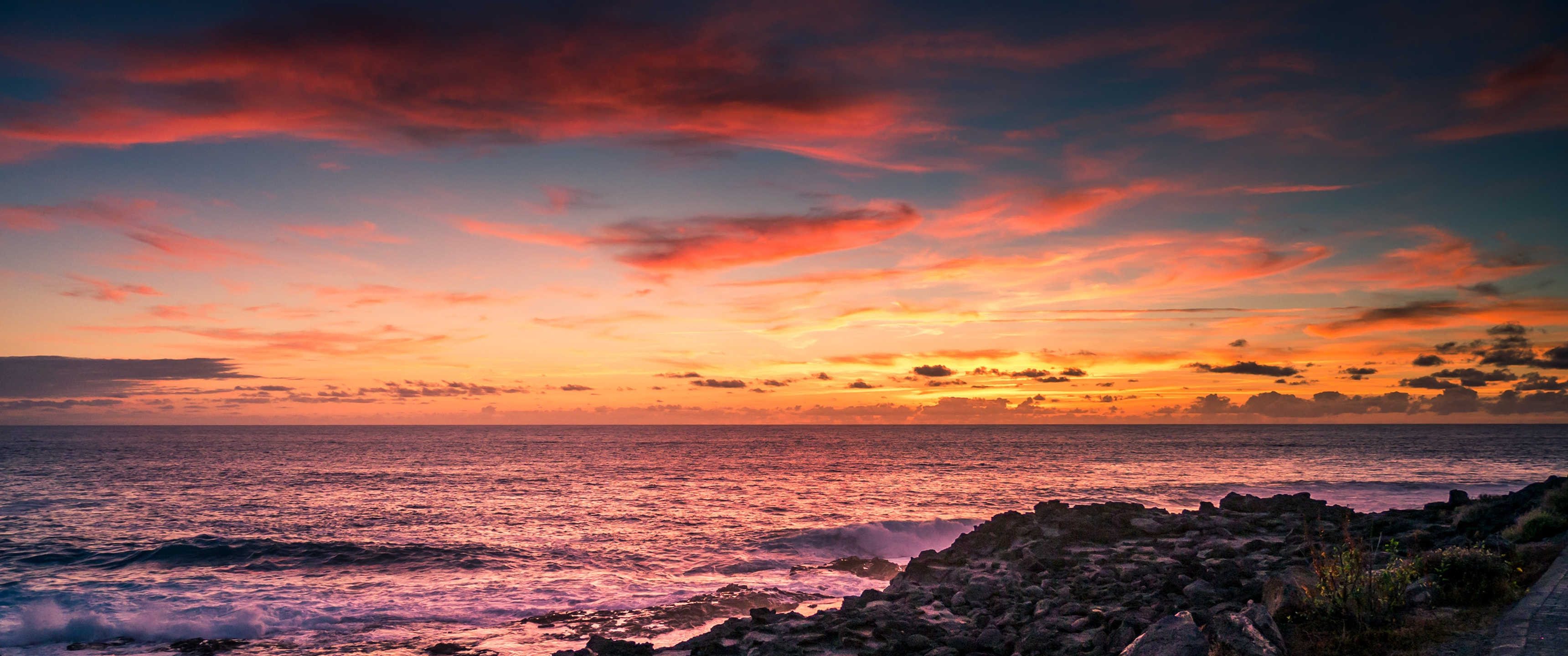 3440x1440 Scenic View Of Beach In Evening UltraWide Quad HD 1440P ,HD ...