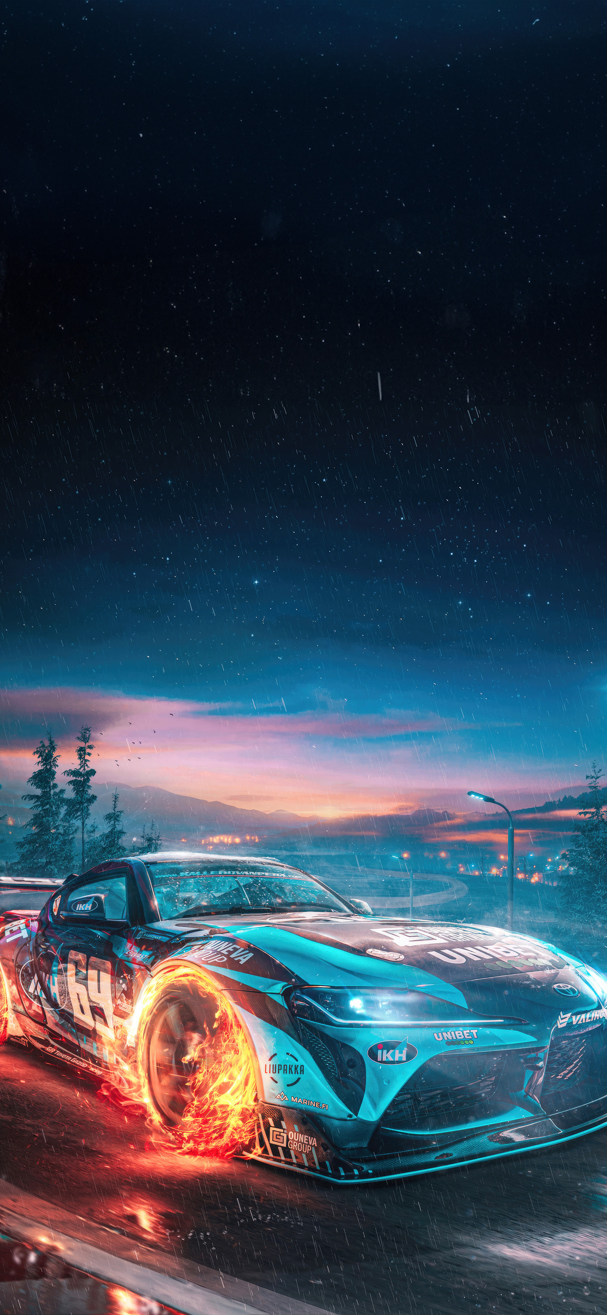 1242x2688 Sci Fi Car With Fiery Wheels Iphone XS MAX HD 4k Wallpapers ...