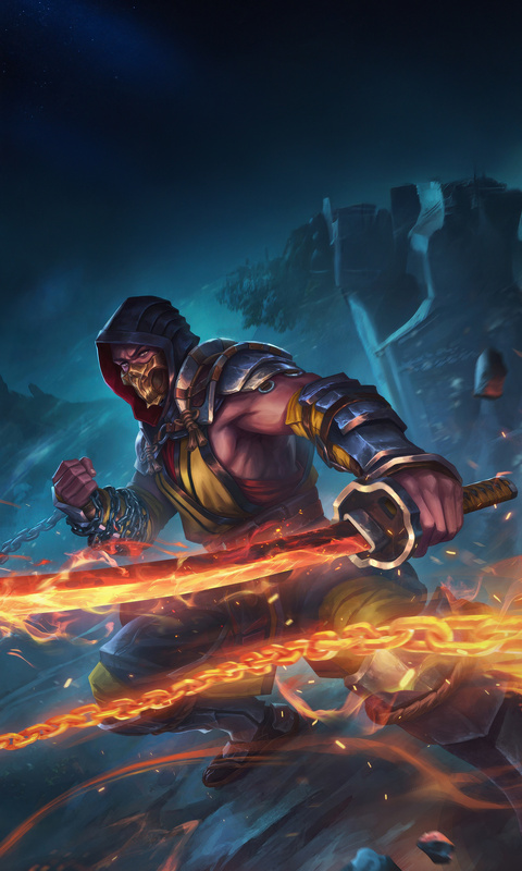 480x800 Scorpion Mortal Kombat Rising 4k Galaxy Note,HTC Desire,Nokia ...