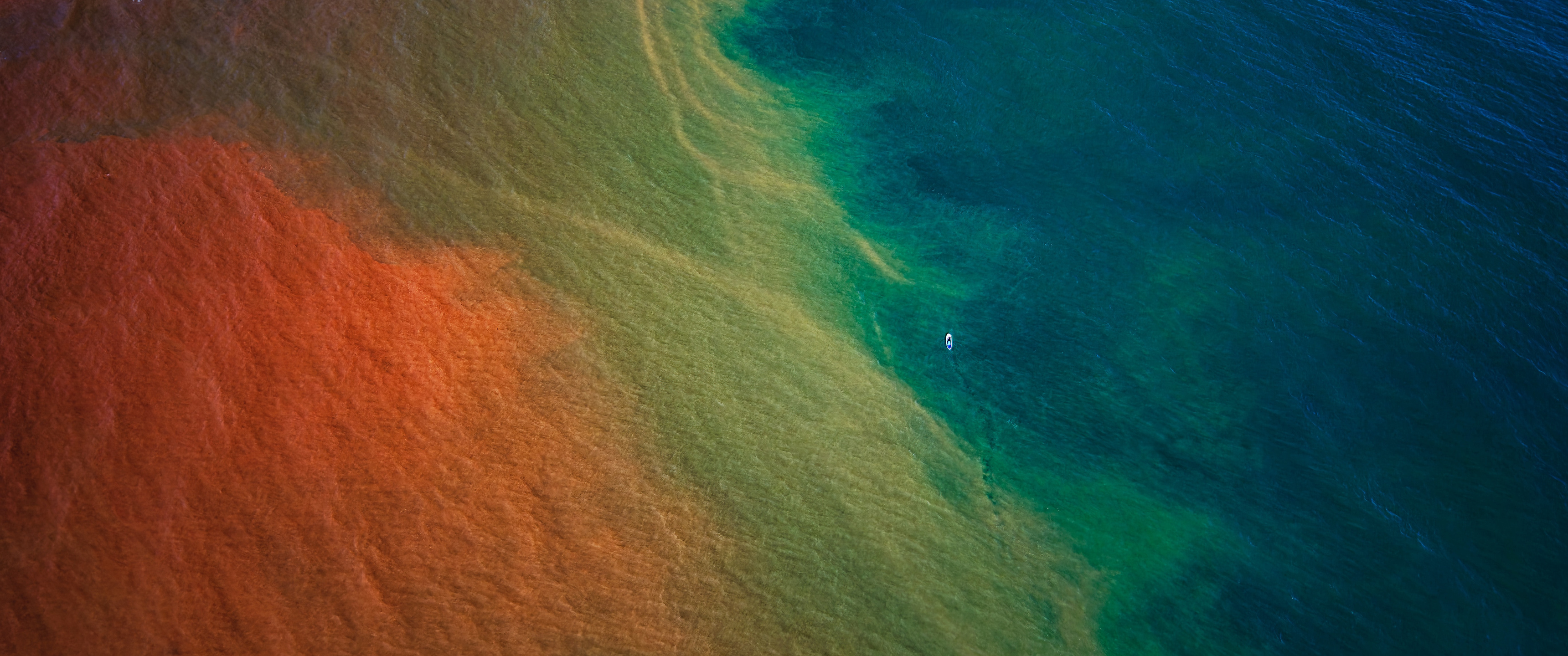 3440x1440 Sea Colorful Water Aerial View UltraWide Quad HD 1440P ,HD 4k ...