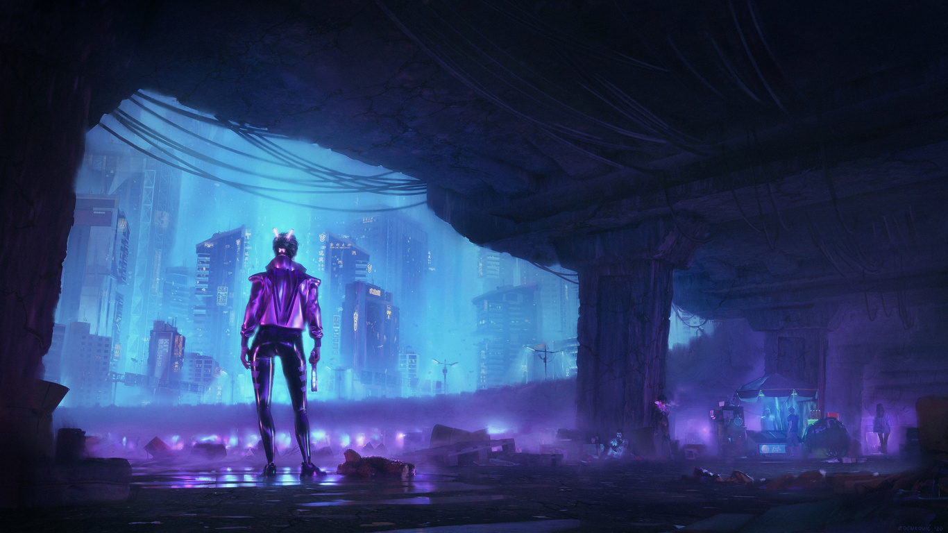 1366x768 Second Life Neon Nights 4k Laptop HD ,HD 4k Wallpapers,Images ...