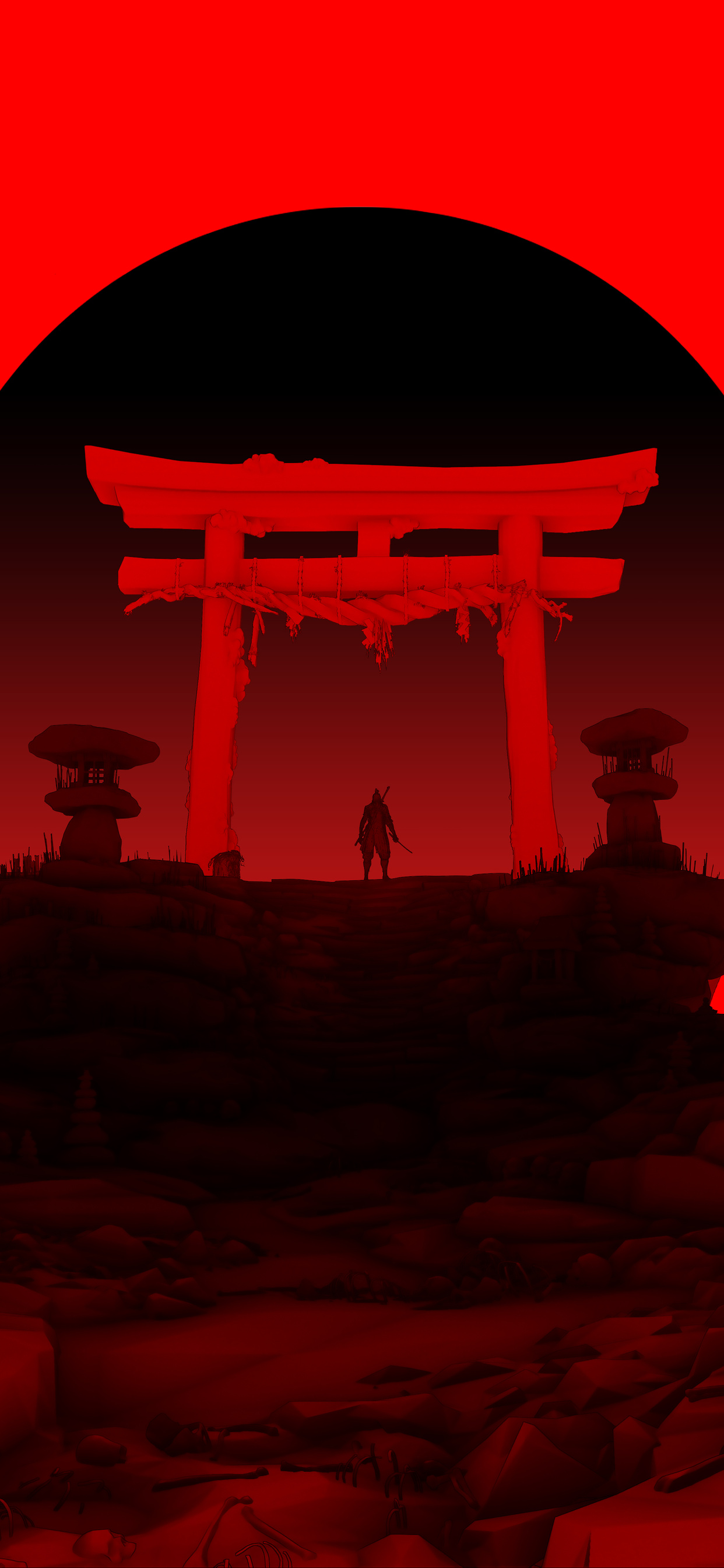 samurai red wallpaper : r/phonewallpapers