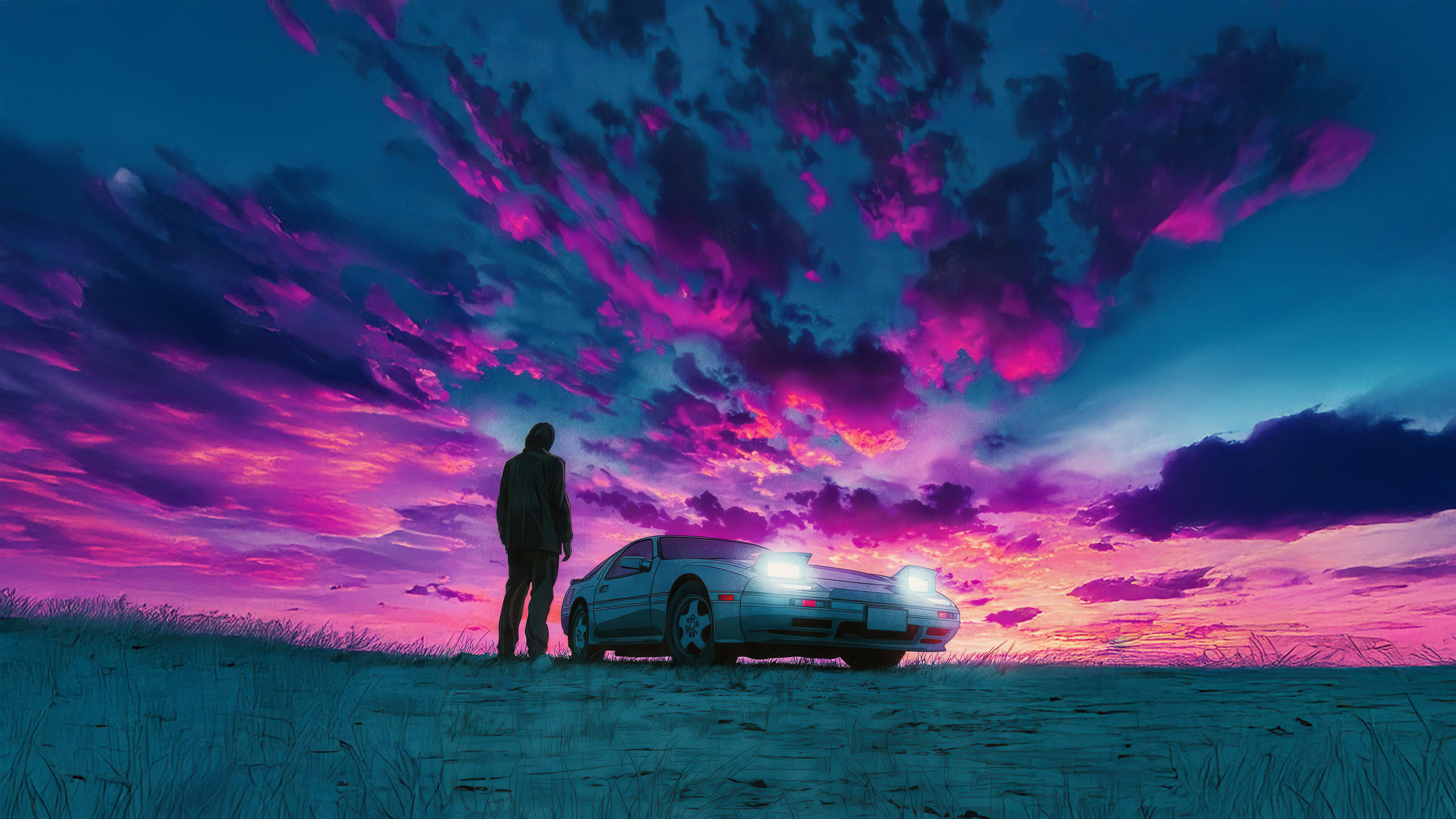 2560x1440 Silhouette With Car Under Dramatic Sky 1440P Resolution ,HD 4k Wallpapers,Images ...