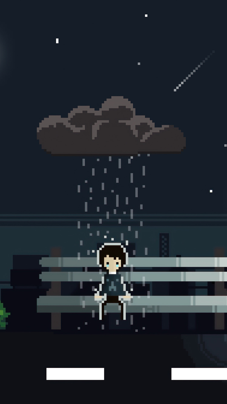 750x1334 Sitting On Bench Alone 8 Bit Moon iPhone 6, iPhone 6S, iPhone ...