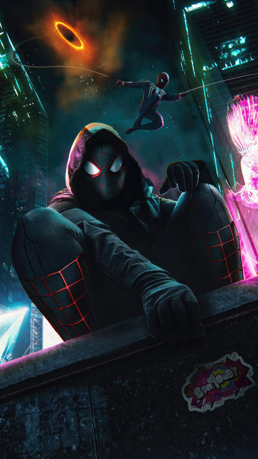 375x667 Spider Man In Cyber City 375x667 Resolution HD 4k Wallpapers ...