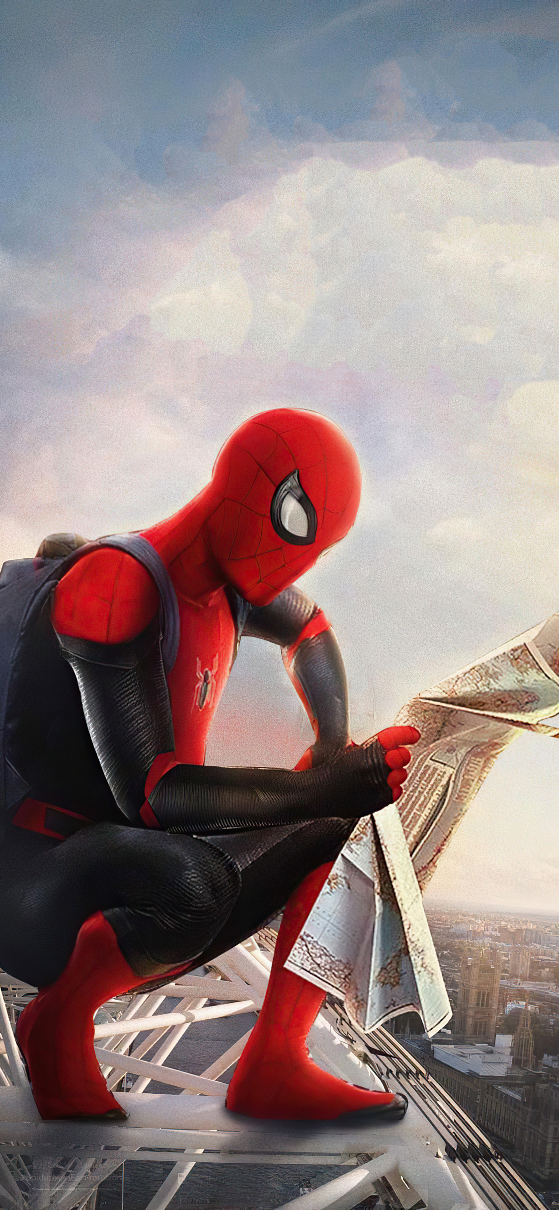 1125x2436 Spider Man Reading New Paper Iphone XS,Iphone 10,Iphone X ,HD ...