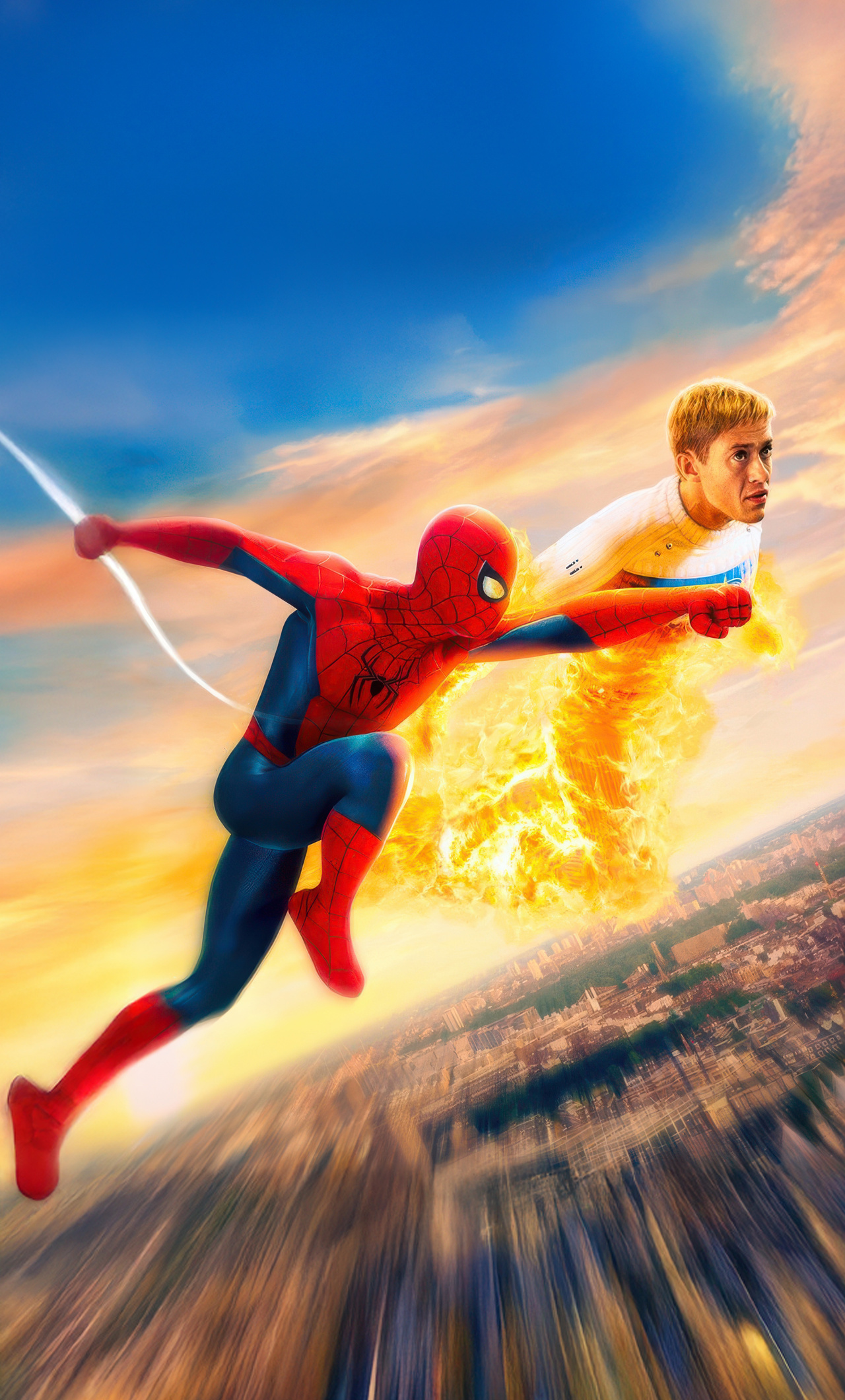 1280x2120 Spiderman And Human Torch iPhone 6+ ,HD 4k Wallpapers,Images ...