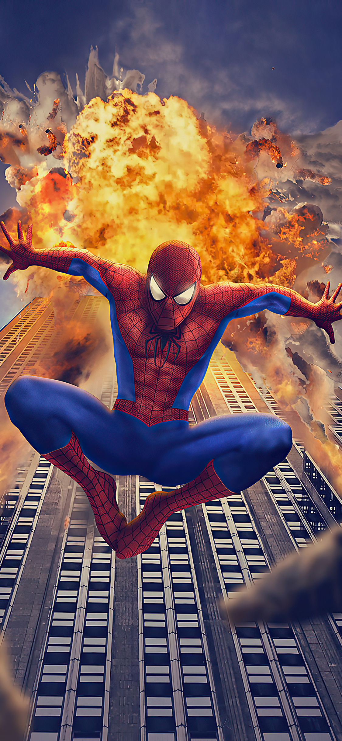 1125x2436 Spiderman Building Blast Iphone XS,Iphone 10,Iphone X ,HD 4k ...