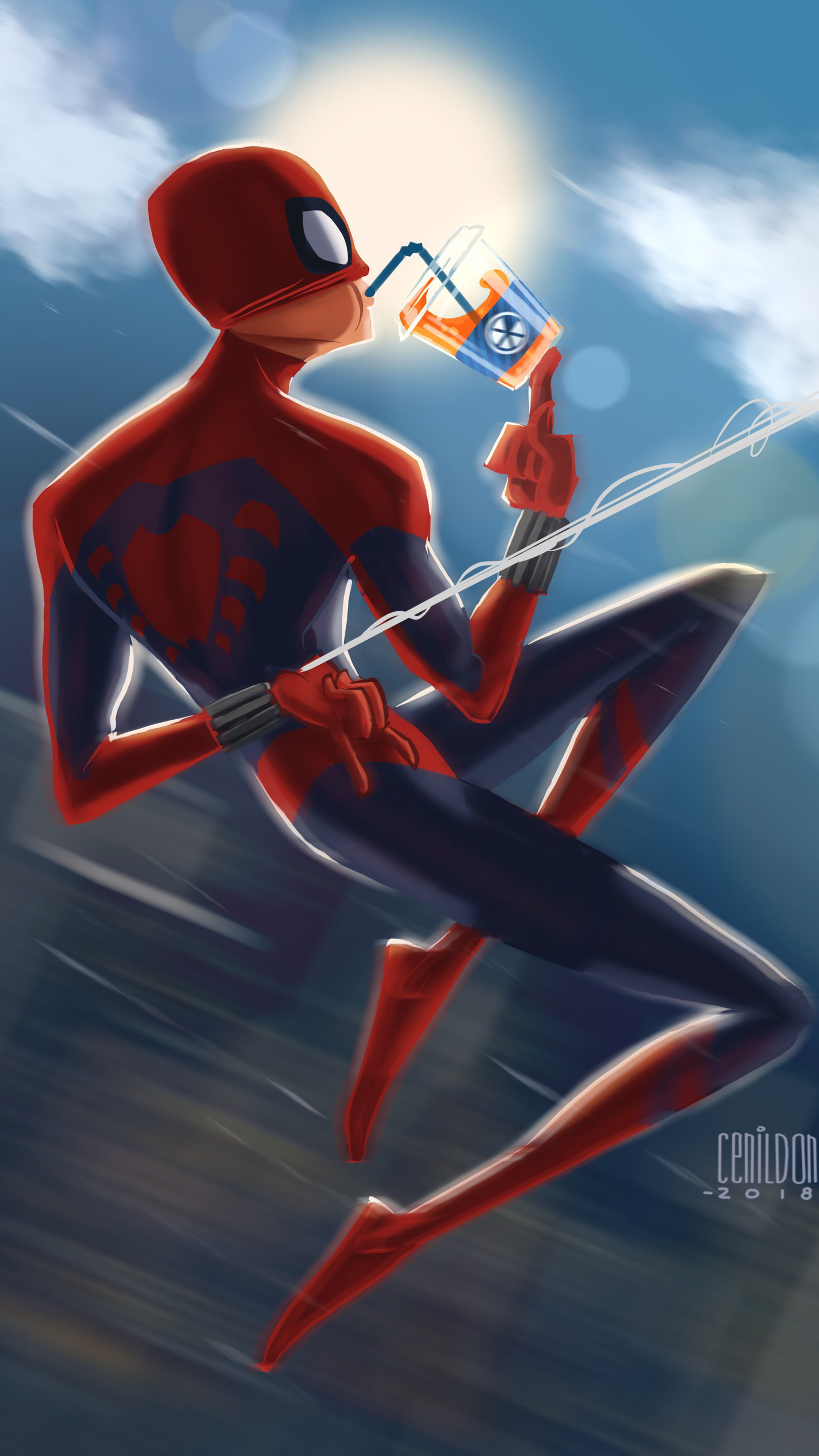 2160x3840 Spiderman Drinking Soda Sony Xperia X,XZ,Z5 Premium ,HD 4k ...
