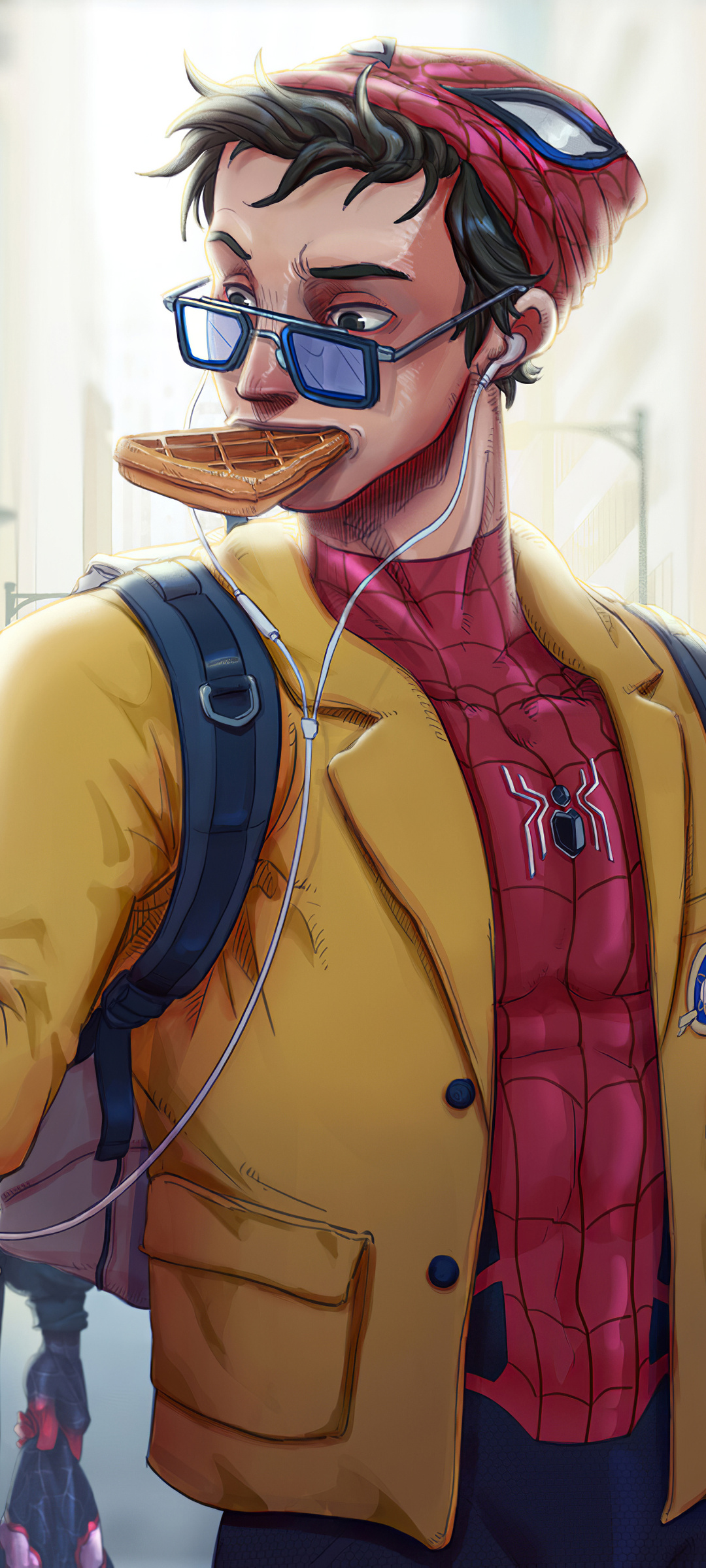 1080x2400 Spiderman Eating Waffle Google Pixel 7 ,HD 4k Wallpapers ...