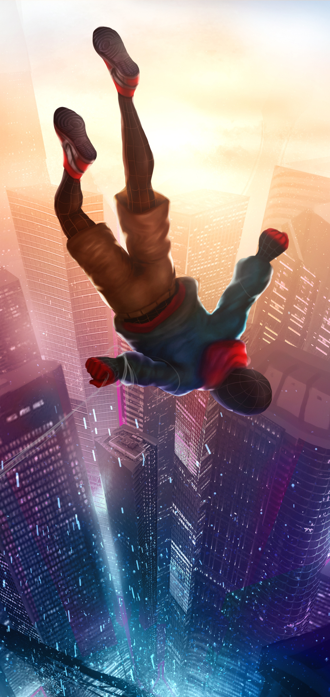 1080x2280 Spiderman Falling One Plus 6,Huawei p20,Honor view 10,Vivo ...