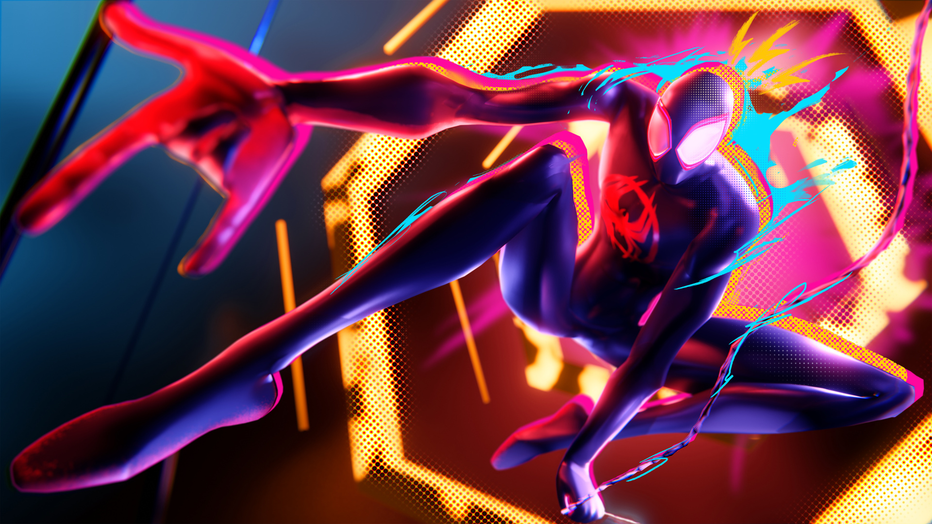 1920x1080 Spiderman Into Spiderverse In Fortnite 5k Laptop Full HD ...