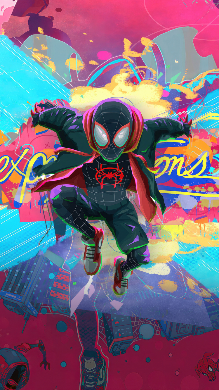 750x1334 Spiderman Into The Spiderverse Fan Art 5k iPhone 6, iPhone 6S ...