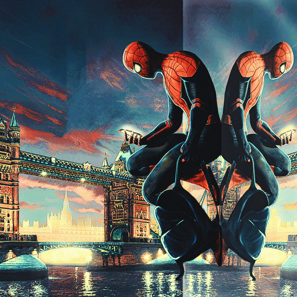 1024x1024 Spiderman Tower Bridge 1024x1024 Resolution Hd 4k Wallpapers