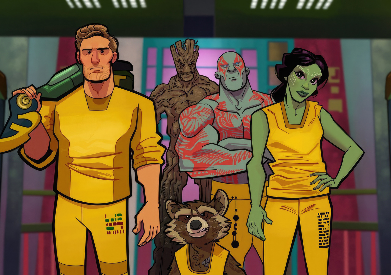 1280x900 Star Lord Groot Drax The Destroyer Rocket Raccoon And Gamora ...